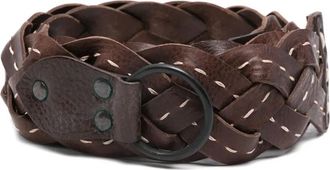 Romeo Gigli ceinture en cuir tressé (années 1990) - Marron