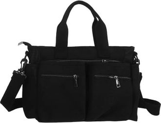 Beaupretty Paquet Cabas en Nylon Noir Grosse Capacit&eacute; Poches Multiples Bandouli&egrave;re Ajustable Paquet &agrave; Main Compartiment&eacute; pour Femme D&eacute;contract&eacute; Bureau Voyage et 