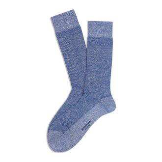 Marcoliani Homme, Sous-v&ecirc;tements, Bleu, Taille: ONE Size Calze in lino-cotone piqu&egrave;