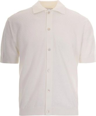 Paolo Pecora Homme, Chemises, Blanc, Taille: L Polo Boutonn&eacute; &agrave; Col