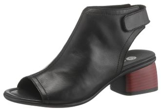Remonte Sandalette REMONTE, Damen, Gr. 36, schwarz, Leder, unifarben, Schuhe Sandalette, Sommerschuh, Sandale, Blockabsatz, mit praktischem Klettverschluss