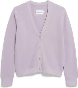 Armedangels Damen Strickjacke aus Bio-Baumwolle MENAAL Links Links Regular Fit Ice Grape