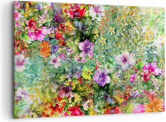 Arttor Bilder auf Leinwand 100x70cm Leinwandbild mit Rahmen blume sommer natur Groß Wanddeko Bild Schlafzimmer Küche Deko Wandbilder Dekoration Wohnzimmer Wa