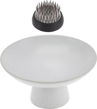 Cabilock Porzellan Blumenvasen Set mit Kupfernadeln Dekorativer Ikebana Blumentopf f&uuml;r Schreibtisch und B&uuml;ro Kunstvolles Minimalistisches Dekorationsgef&auml;&szlig; f&uuml;r 