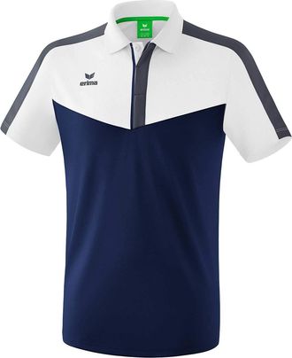 Erima Herren Squad Sport Poloshirt (1112022), wei&szlig;/New Navy/Slate Grey, XXL