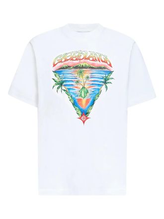 Casablanca t-shirt en coton &agrave; imprim&eacute; graphique