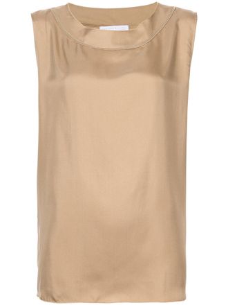 Fabiana Filippi blouse &agrave; design sans manches - Marron