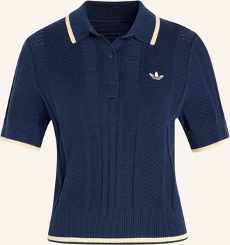 adidas Originals Adidas Originals Strick-Poloshirt Cable Knit Cali blau