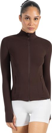 Smilodox Sportjacke Damen Kenna, Laufjacke mit Stehkragen, Sport Oberteil mit tailliertem Schnitt & Daumenlöchern, Körperbetonte Sportjacke, Fitness Oberteil i