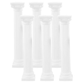 Happyyami 6Pcs Colonnes Romaines D&eacute;coration Pour Photo Props Colonnes En Plastique Blanches Pour D&eacute;coration D&eacute;v&eacute;nements Et Sc&egrave;nes 6 Pouces Carr&eacute;