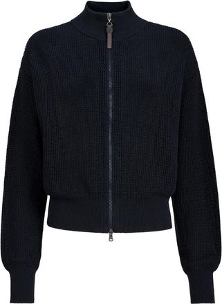 Brunello Cucinelli zip-fastening cardigan - Blau
