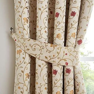 Curtina Renata Raffhalter für Vorhänge, naturfarben und rot, 1 Paar