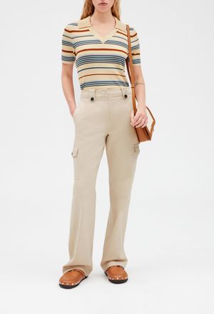 Claudie Pierlot Pantalon cargo beige