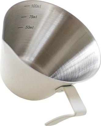 Cabilock Edelstahl Espresso Messbecher mit Henkel Rostfrei Präzise Ausgießer Kompakt und Vielseitig für Kaffee Milch Tee Langlebig und Leicht zu Reinigen Fassu