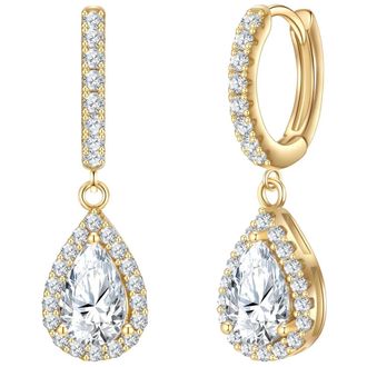 Glanzst&uuml;cke M&uuml;nchen Ohrringe - Sterling Silber Creolen Zirkonia - Gr. unisize - in Gold - f&uuml;r Damen