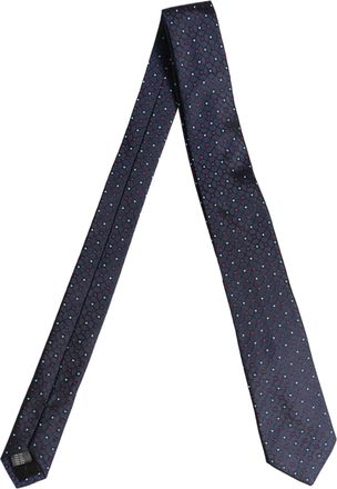 Dolce & Gabbana Diamond Lattice Embroidered Silk Necktie - Blue