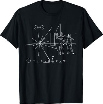 MathWare Nerdy Nasa Pioneer Plakette Weltraumforschung Wissenschaft Lehrer T-Shirt