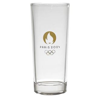 PARIS 2024 CJO4400, Lot de 3 Verres Tubo 20 cl, Produit Officiel sous Licence, Design moderne, Idéal pour cocktail, Parfait la Maison, Les Restaurants, Les Fêtes