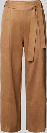 Zero Hose in Leder-Optik mit Bindegürtel