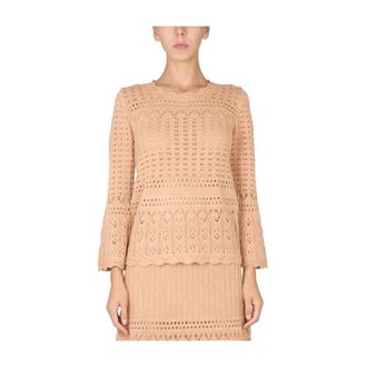 Moschino Crewneck Long Sleeve Fla - - Knitwear - Damen - Beige - S