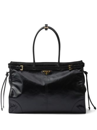 Prada grand sac porté épaule Bonnie - Noir