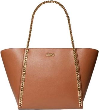 Michael Kors Femme, Sacs, Brun, Taille: ONE Size Westley Grand Sac Cabas &agrave; Cha&icirc;ne en Cuir Grain&eacute;