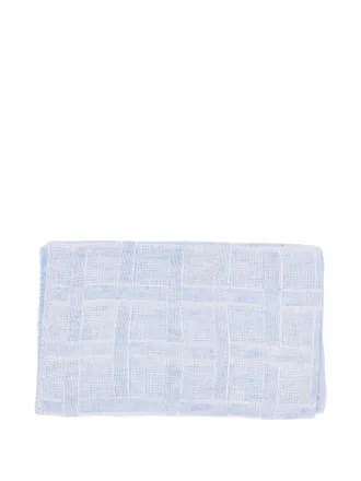 Emporio Armani Checked Linen Scarf - Grey