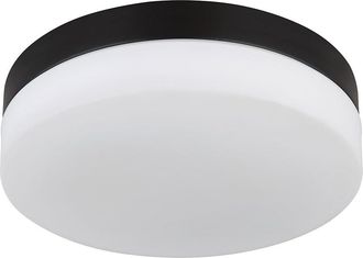 Globo Lighting Deckenleuchte Gartenlampe Außenleuchte Deckenlampe Badezimmerleuchte, Aluminium Glas opal schwarz, 2 Flammig, Spritzwasserschutz, H 6,5 cm