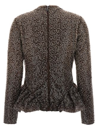 Rotate Sequin and Beaded Blouse - Brown