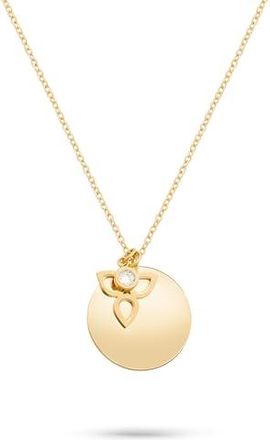 Tamaris Collier fleur doré avec pendentifs en forme de plaquette et de fleurs en acier inoxydable