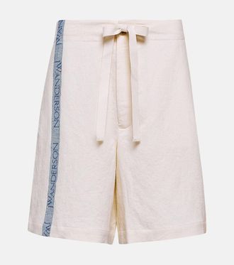 J.W.Anderson Short à taille haute en coton et lin