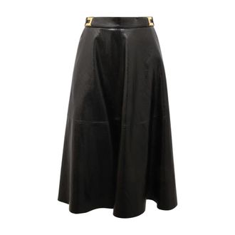 Elisabetta Franchi Go-136-56E2 Ecopelle Craquel&eacute; Rock - - Skirts - Damen - Schwarzk - L