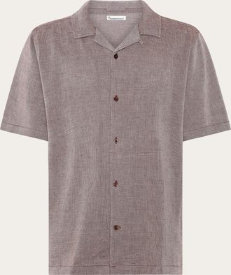 Knowledge Cotton Apparel Herren vegan Hemd Relaxed Short Sleeve Shaved Chocolate