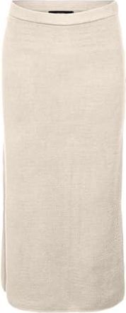 Vero Moda Vmgold GA Jupe &agrave; Rayures 7/8 Tricot, Bouleau, M Femmes