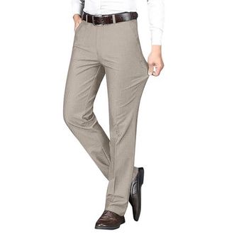 Generic Pantalon de costume pour homme - Couleur unie - Coupe ajust&eacute;e - Avec &eacute;lastique - Pantalon chino d&eacute;contract&eacute; - Pantalon droit - Pantalon de loisirs - P