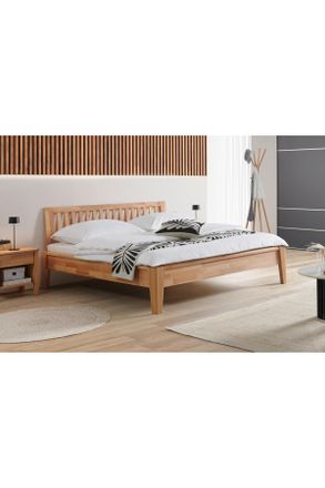 MID.YOU Mid.you Bett, Kernbuche, Holz, Kernbuche, massiv, H&ouml;he ca. 43 cm, 180x200 cm, sichtbare Massivholzteile, Schlafzimmer, Betten, Doppelbetten