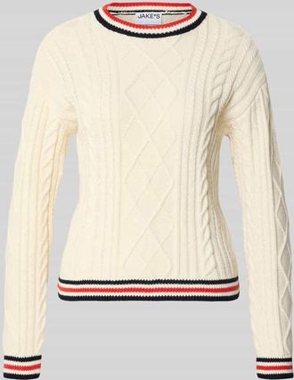 Jake*s Casual Strickpullover mit Zopfmuster