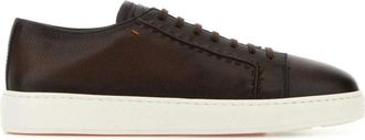 Santoni Low-top Leder-Sneakers - - Shoes - Herren - Braun - 42 EU