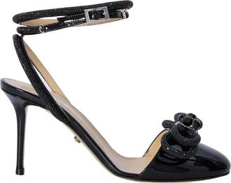 Mach & Mach Mach & Mach, Femme, Chaussures, Noir, Taille: 37 1/2 EU Sandales &agrave; talons aiguilles &agrave; double orn&eacute; de cristaux