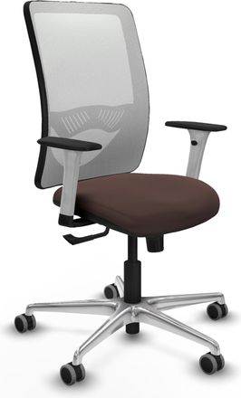 Piqueras y Crespo B&uuml;rostuhl mit Parkett Zulema mit wei&szlig;en und schwarzen Armlehnen, h&ouml;henverstellbare Lendenwirbelst&uuml;tze, ausgestattet mit 3 Positionen und Schneideschau