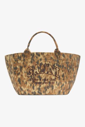 Ganni Fourre-tout XXL imprim&eacute; animal Ikat Burro - Pour Femme