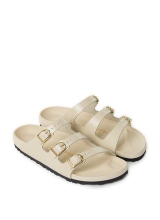 Birkenstock Sandales plates en cuir Florida Fresh