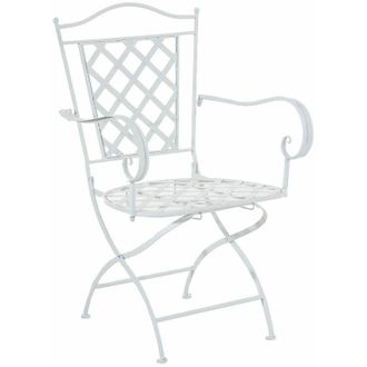 Clp Chaise de jardin en fer romantique ancienne - Hauteur 93 cm - Assise 43 cm - D&eacute;corations faites &agrave; la main - Pour balcon et terrasse