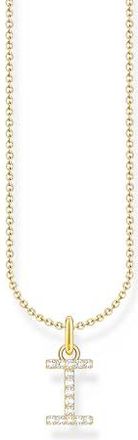 Thomas Sabo Collier lettre I, argent doré avec zirconium, KE2248-414-14