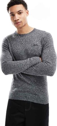 Superdry Essential - Pull ras de cou ajusté - Jaspe anthracite foncé-Gris