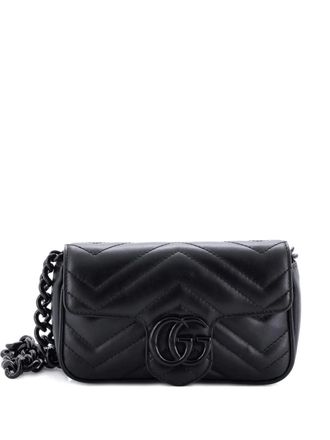 Gucci sac banane matelass&eacute; &agrave; motif GG Marmont - Noir