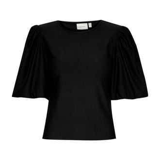 Gestuz Ballonbluse mit Puff&auml;rmeln - - Blouses & Shirts - Damen - Schwarzk - M