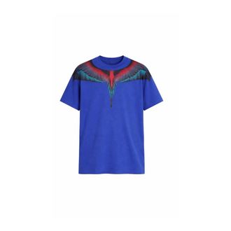 Marcelo Burlon Homme, Tops, Bleu, Taille: XS T-Shirt Stampa Ali
