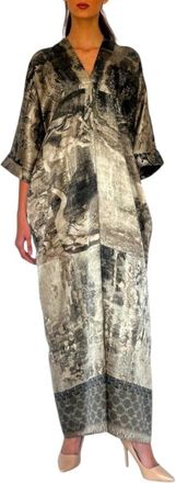 Pierre-Louis Mascia Femme, Robes, Gris, Taille: 36 FR Caftan en soie