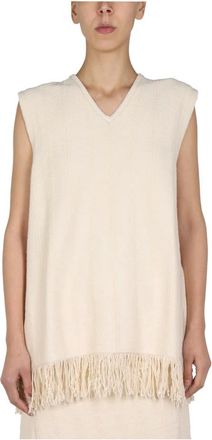 Jil Sander Femme, Tops, Rose, Taille: 40 FR Top &agrave; col en V